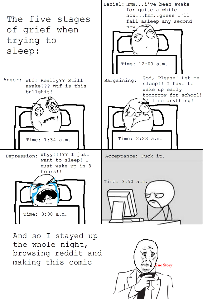 The Five stages of sleep :) Memedroid