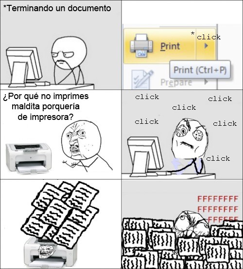 Impresoras que reaccionan tarde a la seÃ±al de stop :) Memedroid
