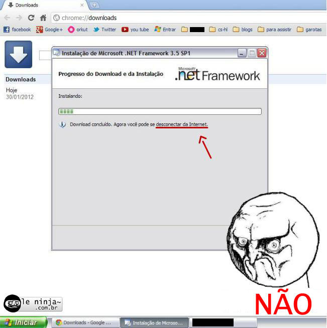 instalando o .net framework :) Memedroid