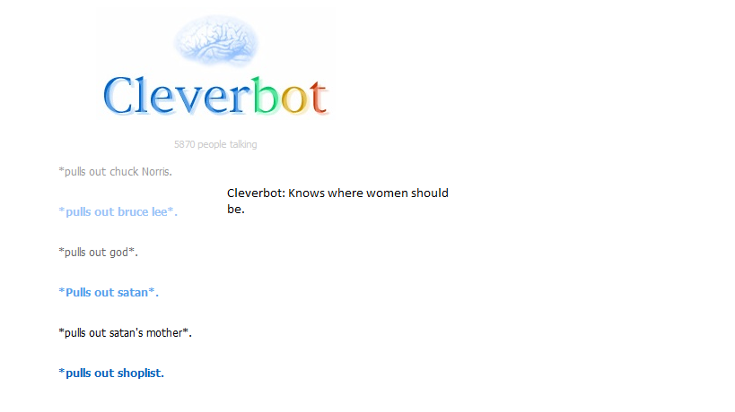 Cleverbot knows where women should be. - Meme subido por tomthetroll ...