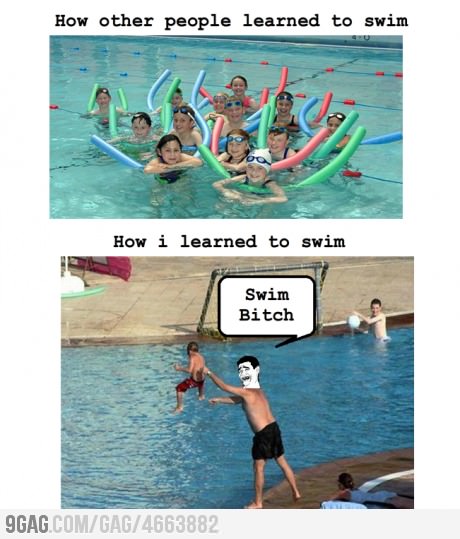 Swimming lessons? pff! - Meme subido por by0 :) Memedroid