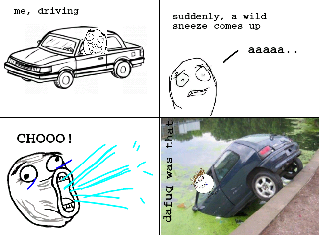 Dangers of sneezing - Meme by DaHuki :) Memedroid