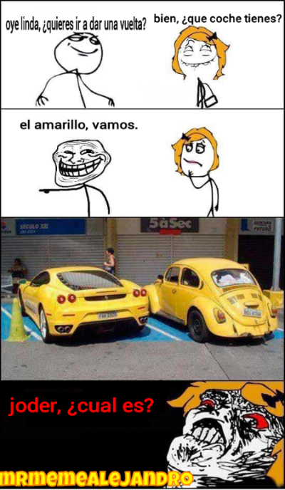 el choche amarillo - Meme subido por mrmemealejandro :) Memedroid