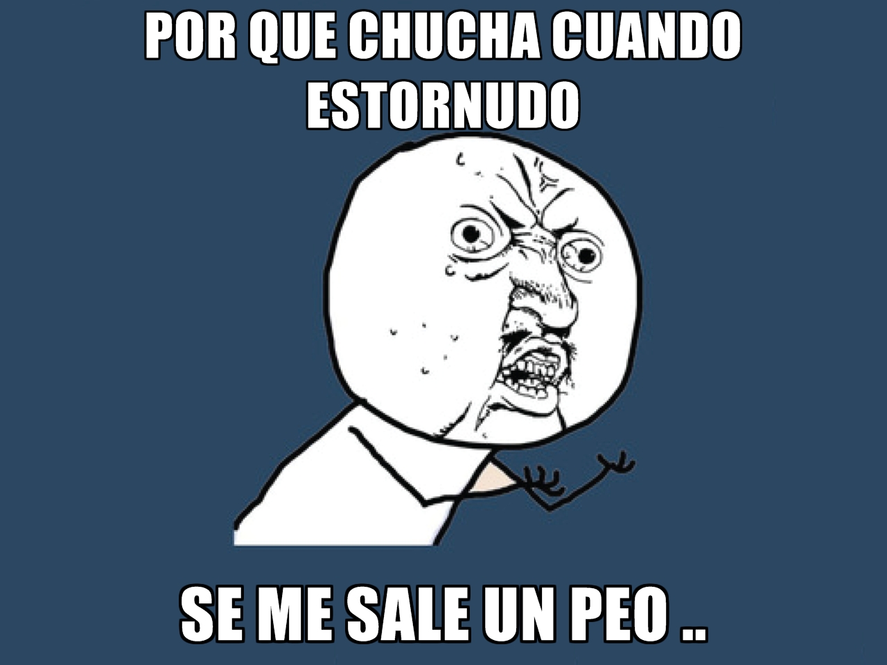 Y U No - POR QUE CHUCHA CUANDO ESTORNUDO se me sale un peo .. :) Memedroid